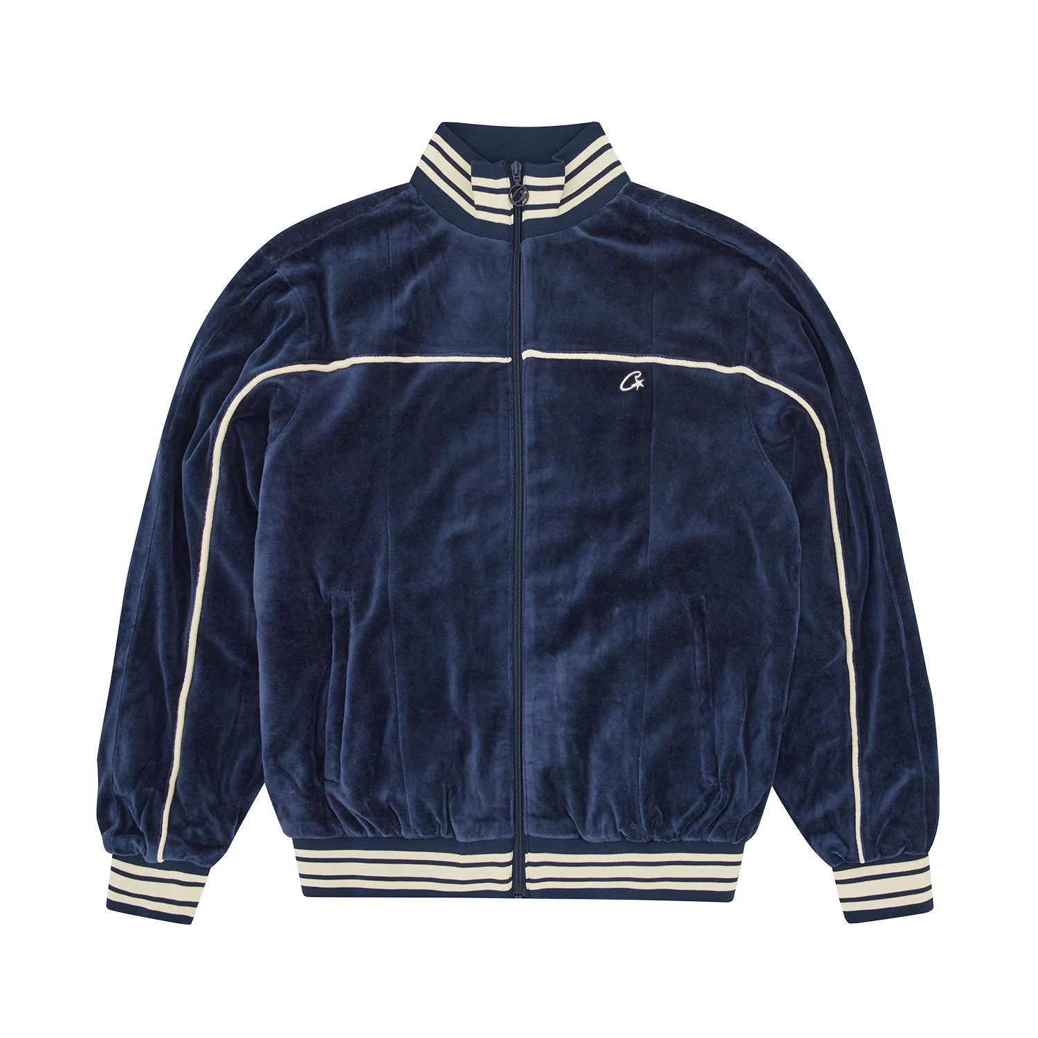VVS UPTOWN VELOUR TRACK JACKET [NAVY] - CRTZRTW
