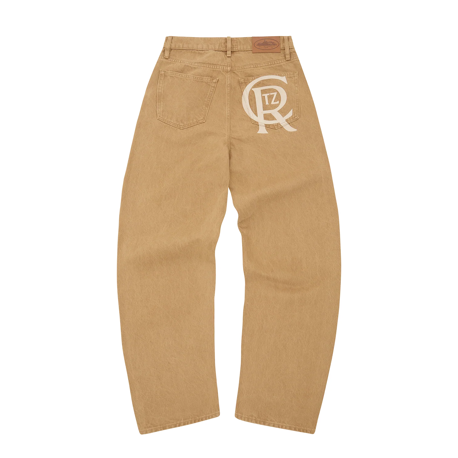 CREST CHAINSTITCH BAGGY JEANS [TAN] - CRTZRTW